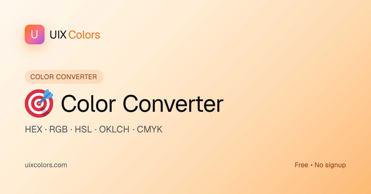 Color Converter – HEX, RGB, HSL, OKLCH, CMYK in One Click